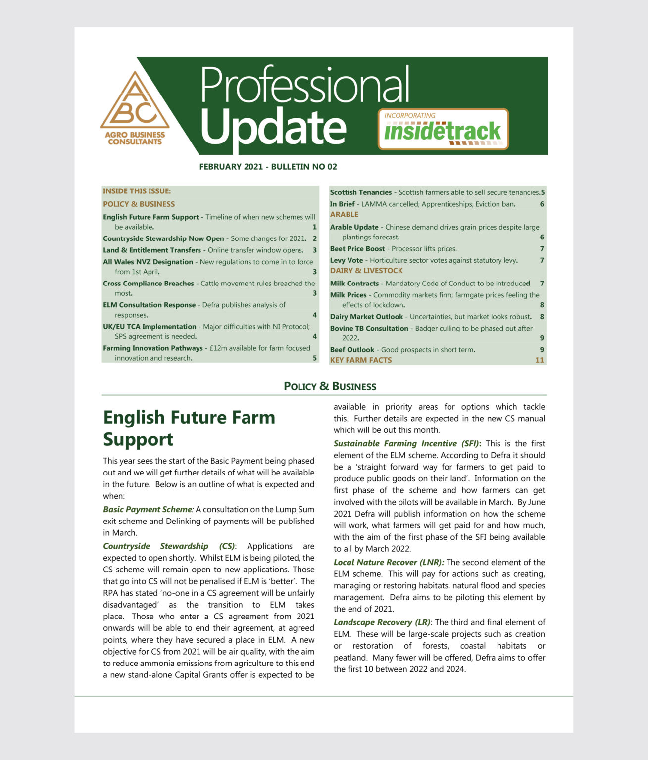 Professional Update Bulletin | The Andersons Centre